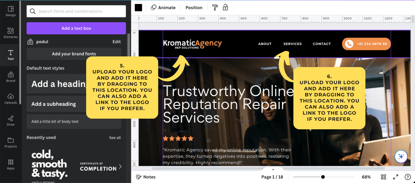 How To Create Your Canva Website Navigation Menu? - Kromatic Design Studio